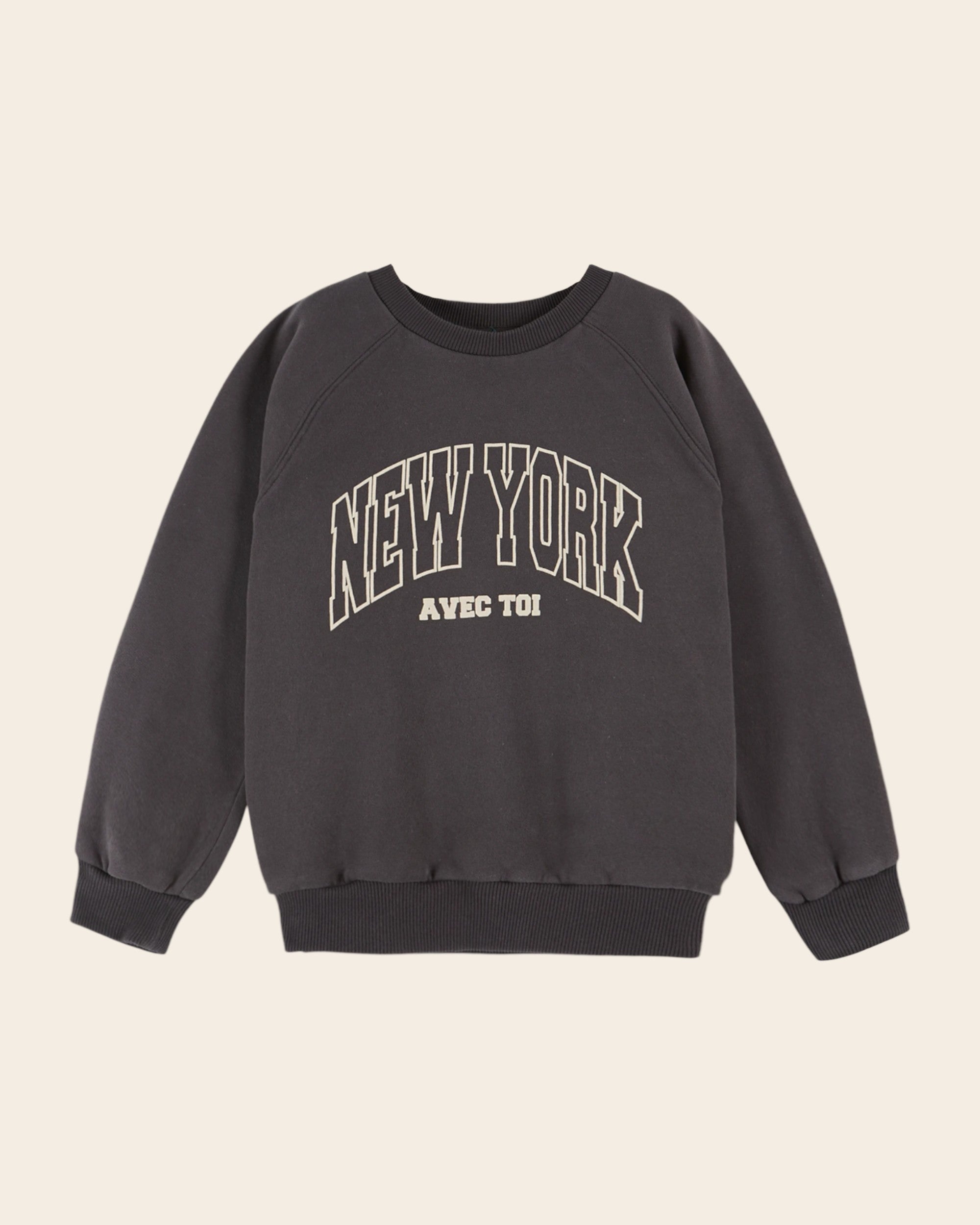 Sweat New York coton bio bitume – Emile et Ida